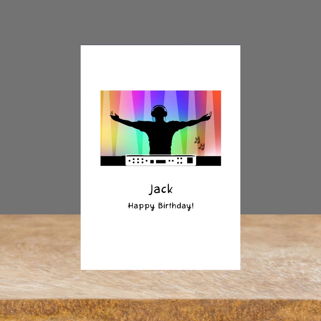 Dj Birthday Card, Personalised 24th Birthday Card, Custom Dj Card ...