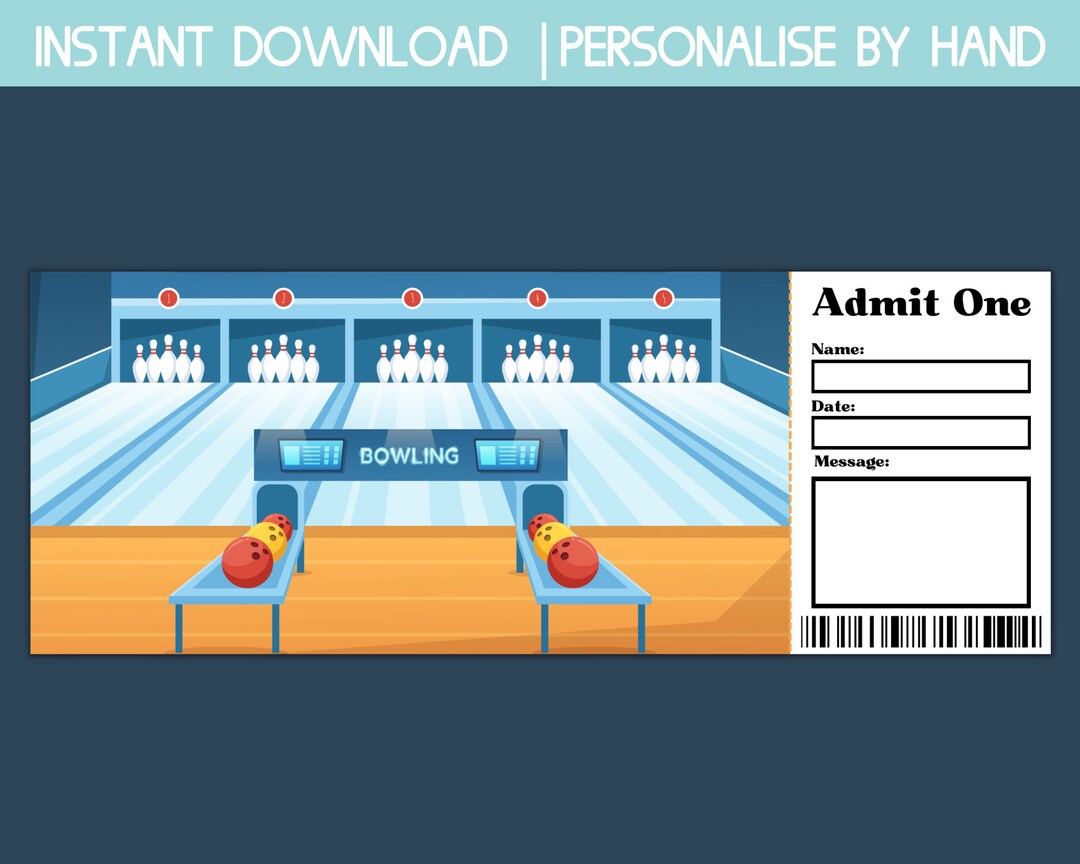 Editable Bowling Gift Certificate, Bowling Gift Voucher, Surprise ...