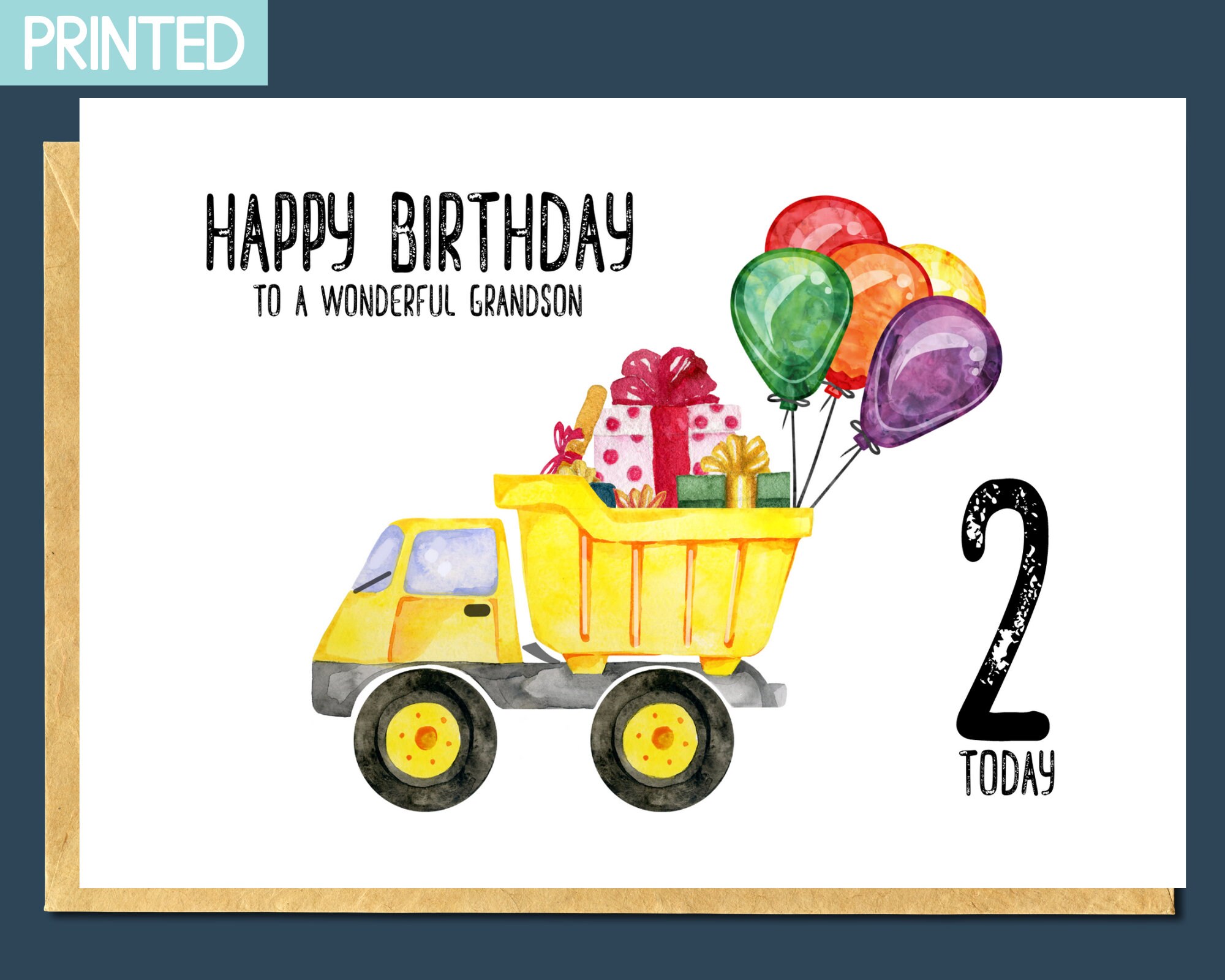 Personalised Construction Birthday Card Grandson Birthday - Etsy