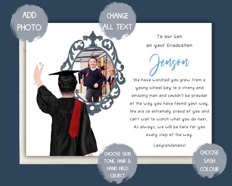 Personalised Graduation Card Son Graduation Card Grandson - Etsy