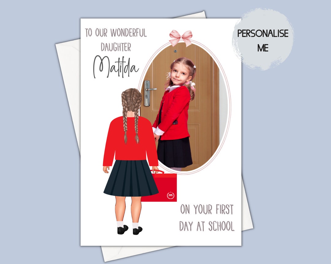 Daughter First Day of School, First Day of School Card for ...