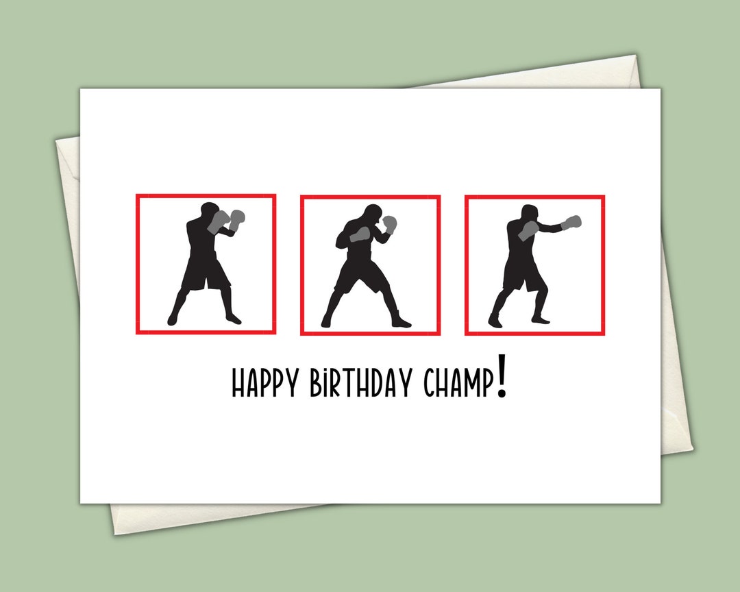 Boxing Birthday Card, Knockout Birthday Card, Gift for Boxing, Birthday ...