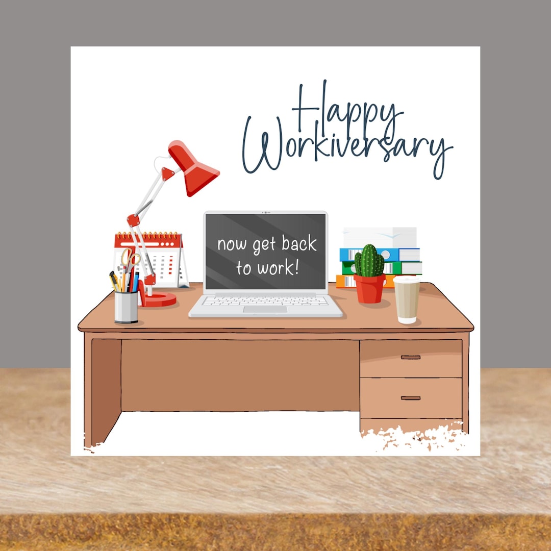 Work Anniversary Card, Happy Workiversary, Job Anniversary Card ...