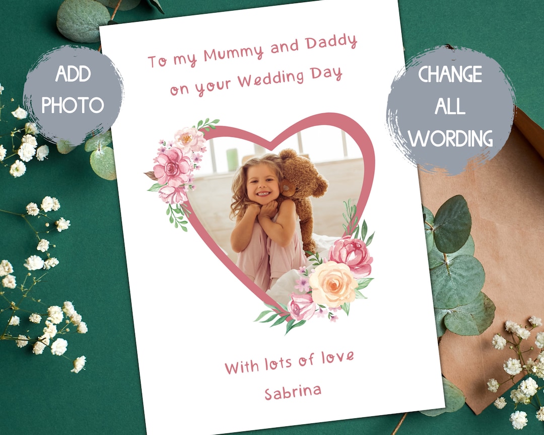 Mummy and Daddy Wedding Day Card, Mummy and Daddys Wedding Day Card ...