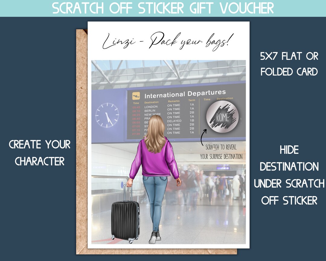 Scratch Travel Ticket, Surprise Trip Scratch off Cards, Boarding Pass ...
