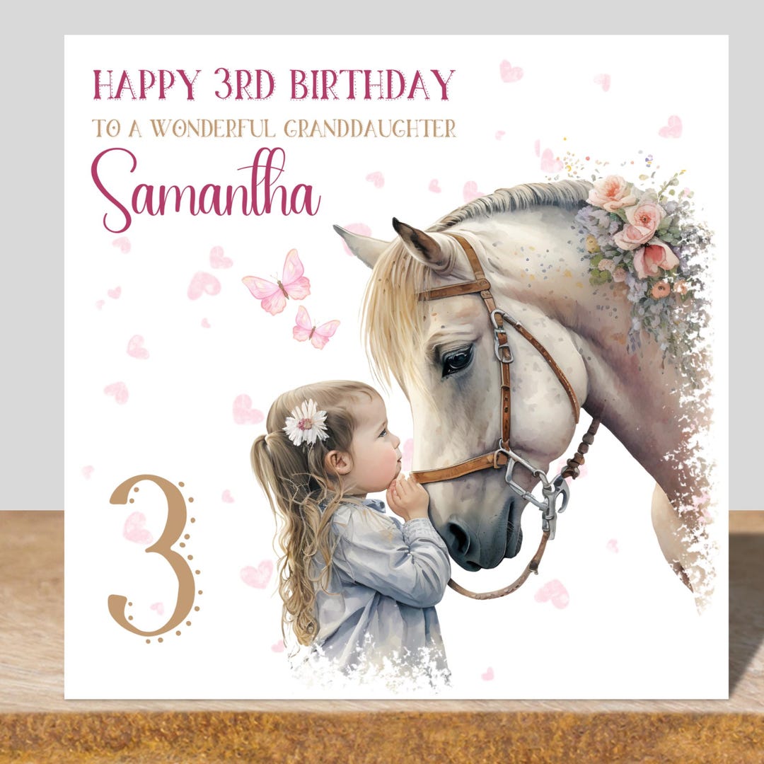 Horse Birthday Card for Girl, Granddaughter Horse Birthday Card, Horse ...
