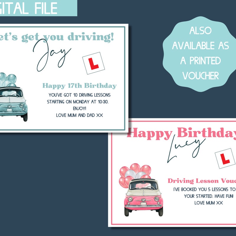 Printable Driving Lesson Voucher - Etsy UK