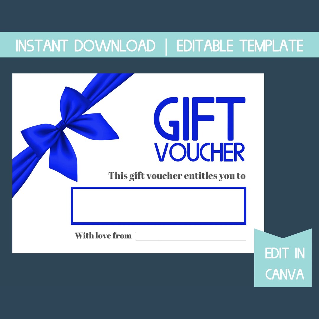 Printable Gift Card, Blank Gift Certificate, Birthday Gift Certificate ...
