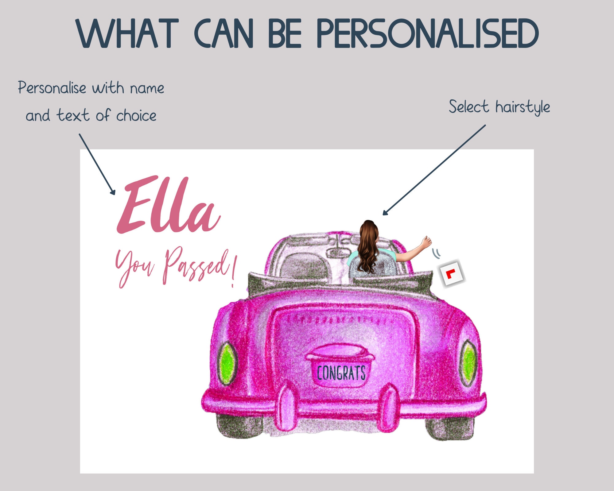 Personalised Driving Test Pass Card, Passed Drivers Test Card ...