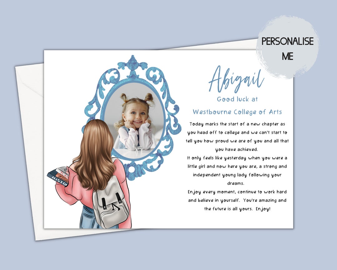 Personalised off to College Card, Sixth Form Card, Daughter off to ...
