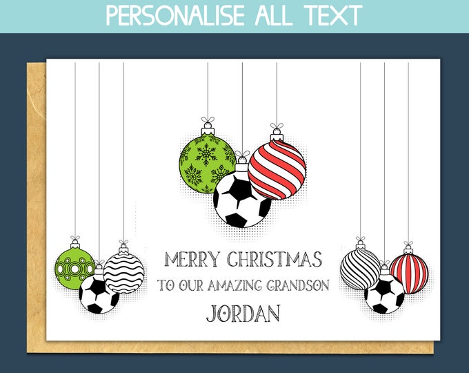 Football Christmas Card for Son, Christmas Card for Grandson ...