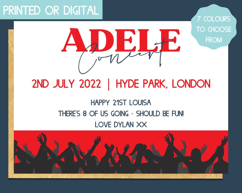 Stationery Concert ticket printable Coldplay ticket festival gift ...