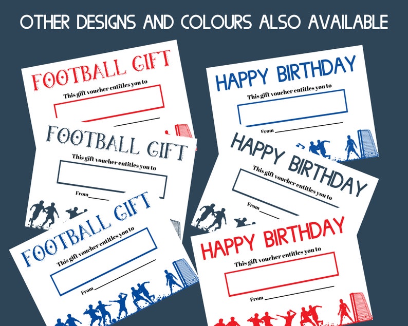 Football Gift Certificate, Football Gift Card, Printable Gift Card ...