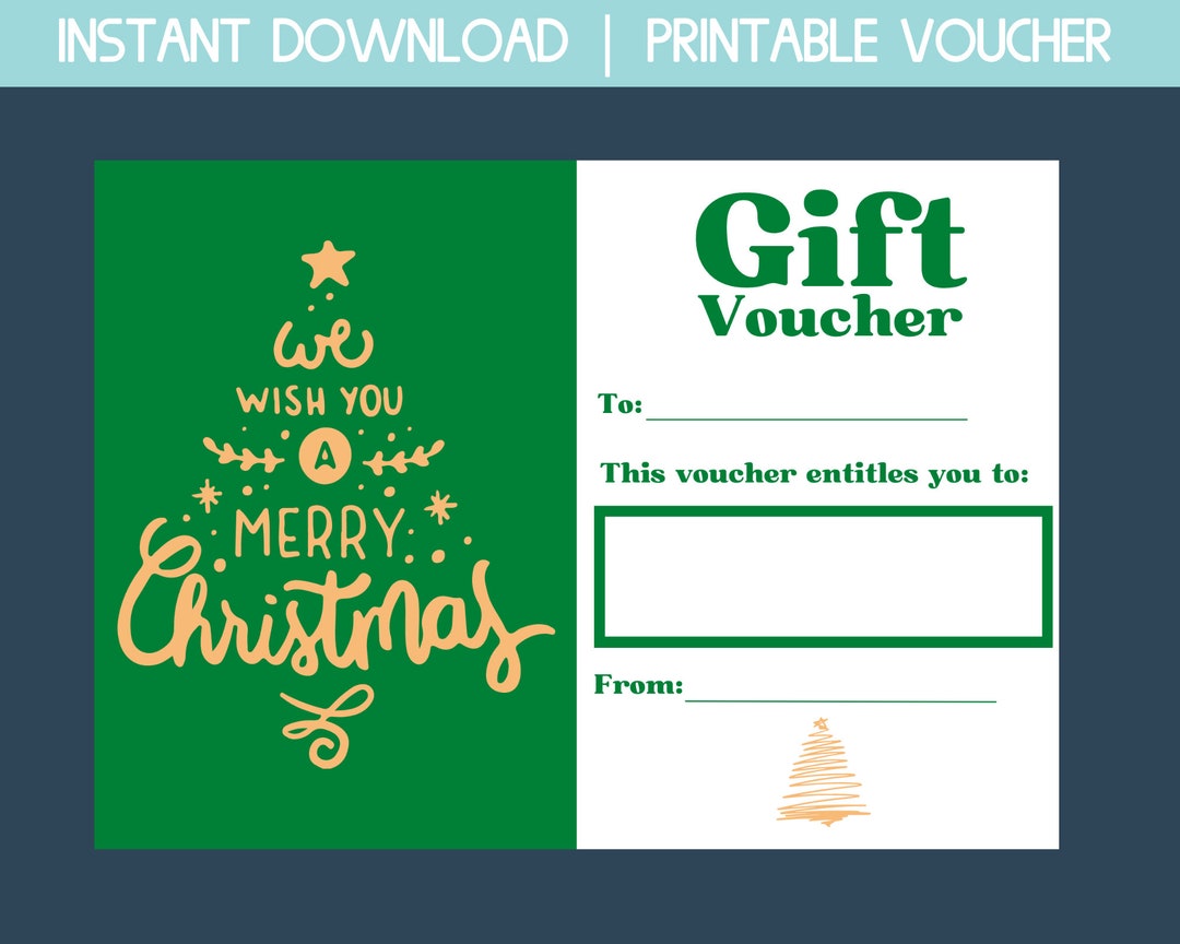 Christmas Gift Certificate, Printable Christmas Voucher, Instant ...