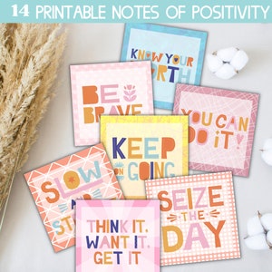 Printable Lunchbox Notes for Kids, Encouragement Cards, Positivity ...