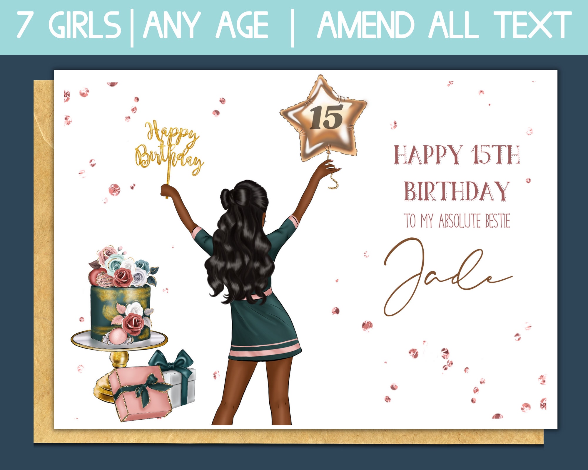 Personalised Girls Birthday Card 14th Birthday Card for | Etsy UK
