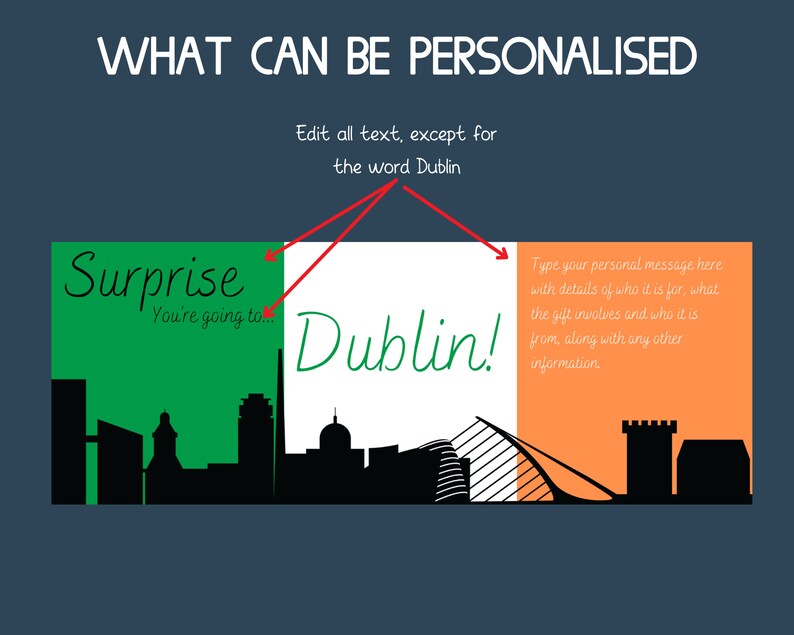 Dublin Ticket Template Printable, Dublin Hen Do, Surprise Trip Ticket ...