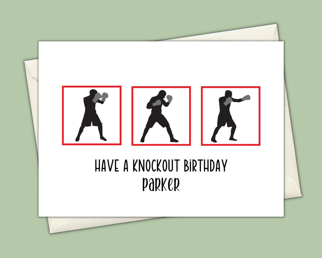 Boxing Birthday Card, Knockout Birthday Card, Gift for Boxing, Boxing ...