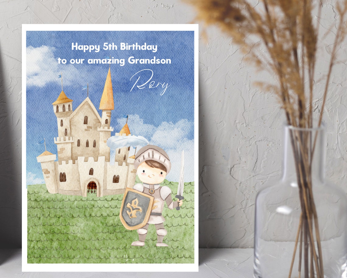 Personalised Knight Birthday Card for Nephew 5th Birthday - Etsy