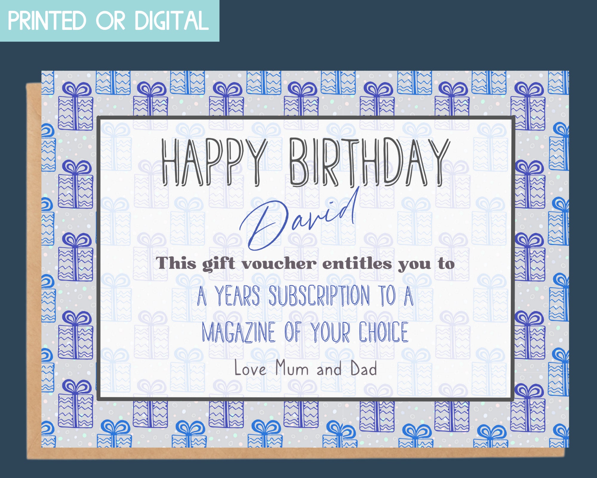 Magazine Subscription Gift Certificate Template