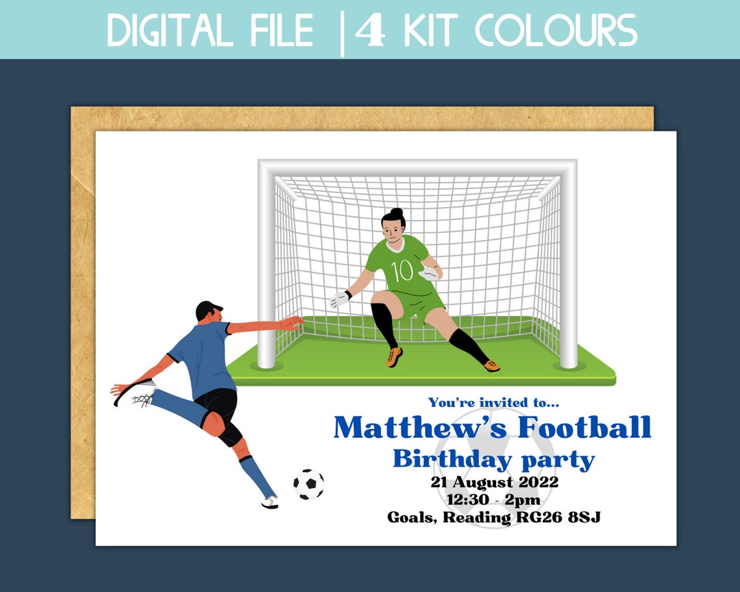 Boys Football Themed Party Invitation, Digital Download Party ...