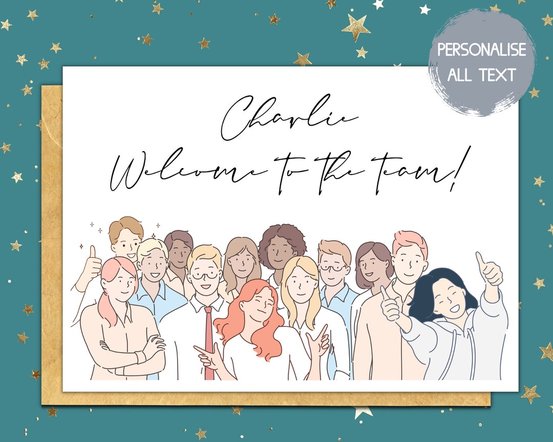 Personalised Welcome to the Team Card, New Team Member Card, New Job ...