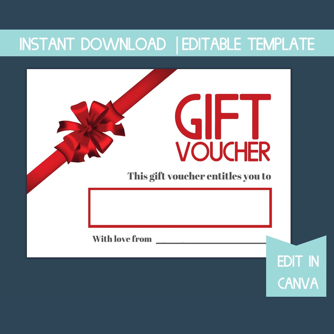 Printable Gift Card, Blank Gift Certificate, Birthday Gift Certificate ...