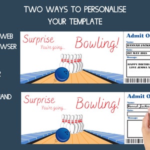 Editable Bowling Gift Certificate, Bowling Gift Voucher, Surprise ...