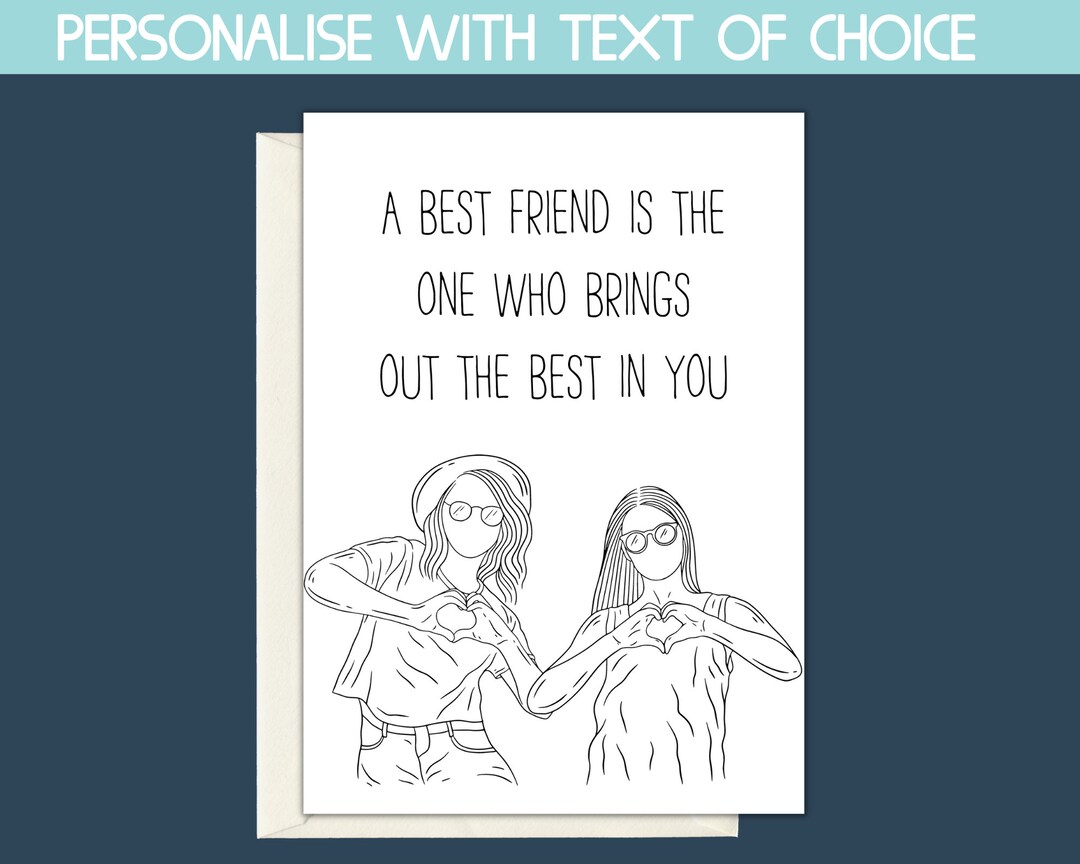 Best Friend Card, Bestie Birthday Card, Best Friend Birthday Card ...