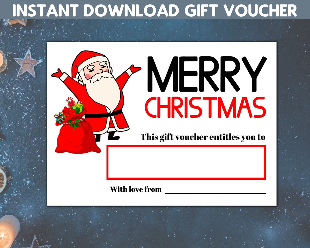 Santa Gift Certificate, Christmas Gift Certificate Printable, Printable ...