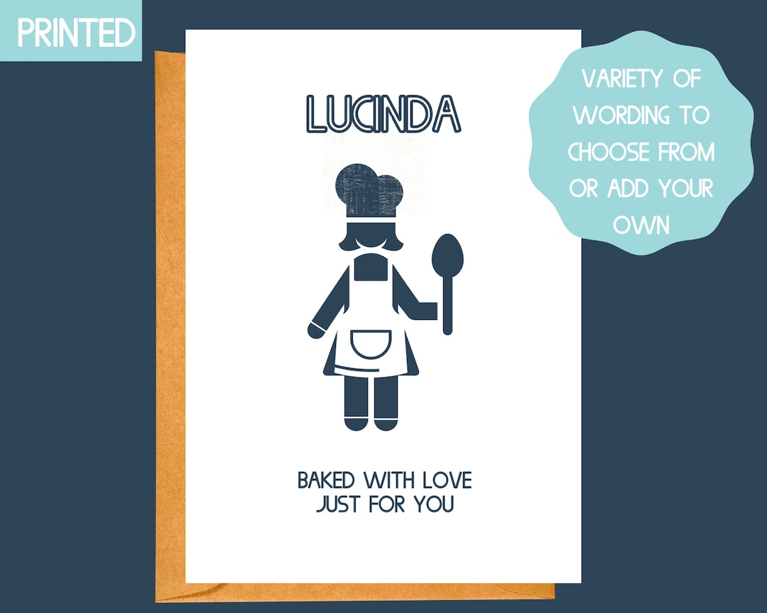 Personalised Birthday Card for Baker, Baking Card, Cooking Birthday ...