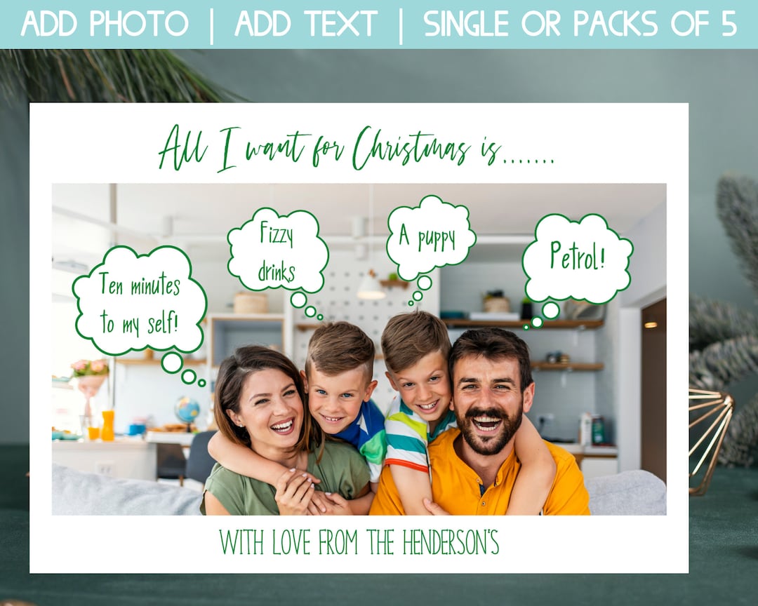 Funny Family Christmas Card, Personalised Family Photo Christmas Cards ...