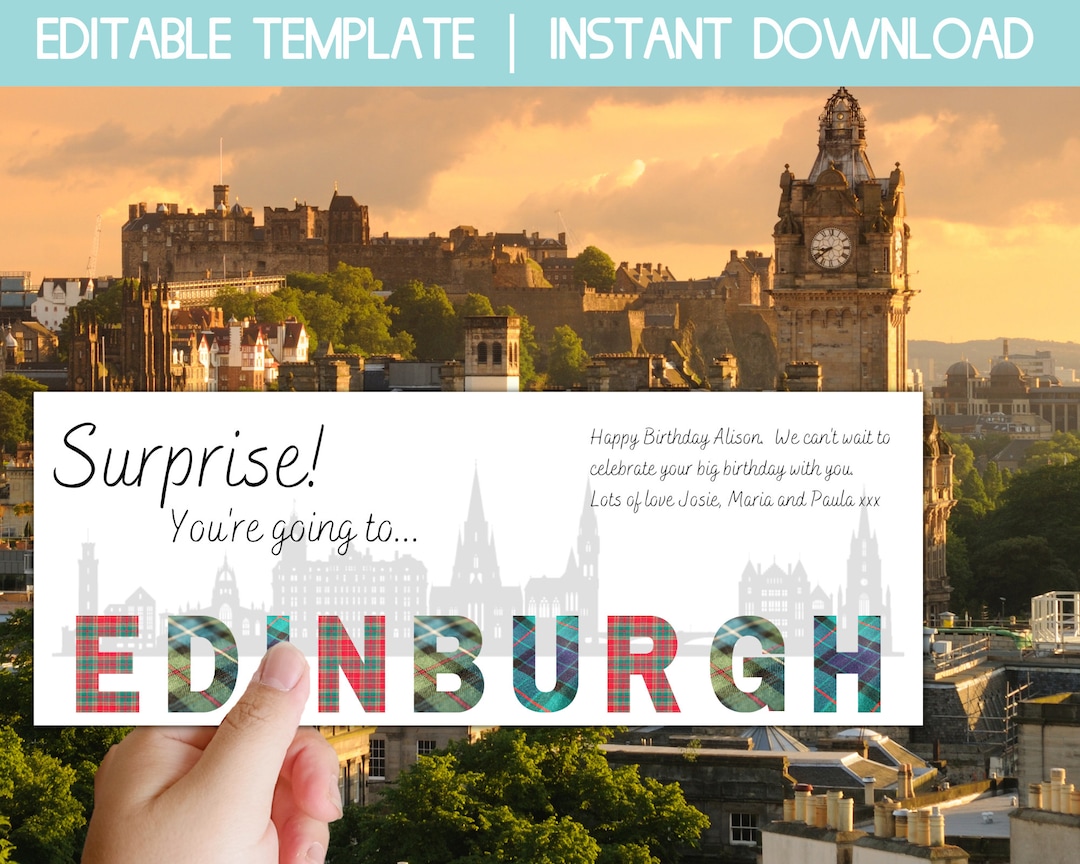 Printable Edinburgh Ticket Template, Break Away Gift Voucher, Weekend ...