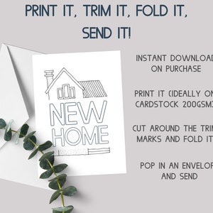 New Home Printable Card, Digital Download Card, Home Sweet Home, Moving ...