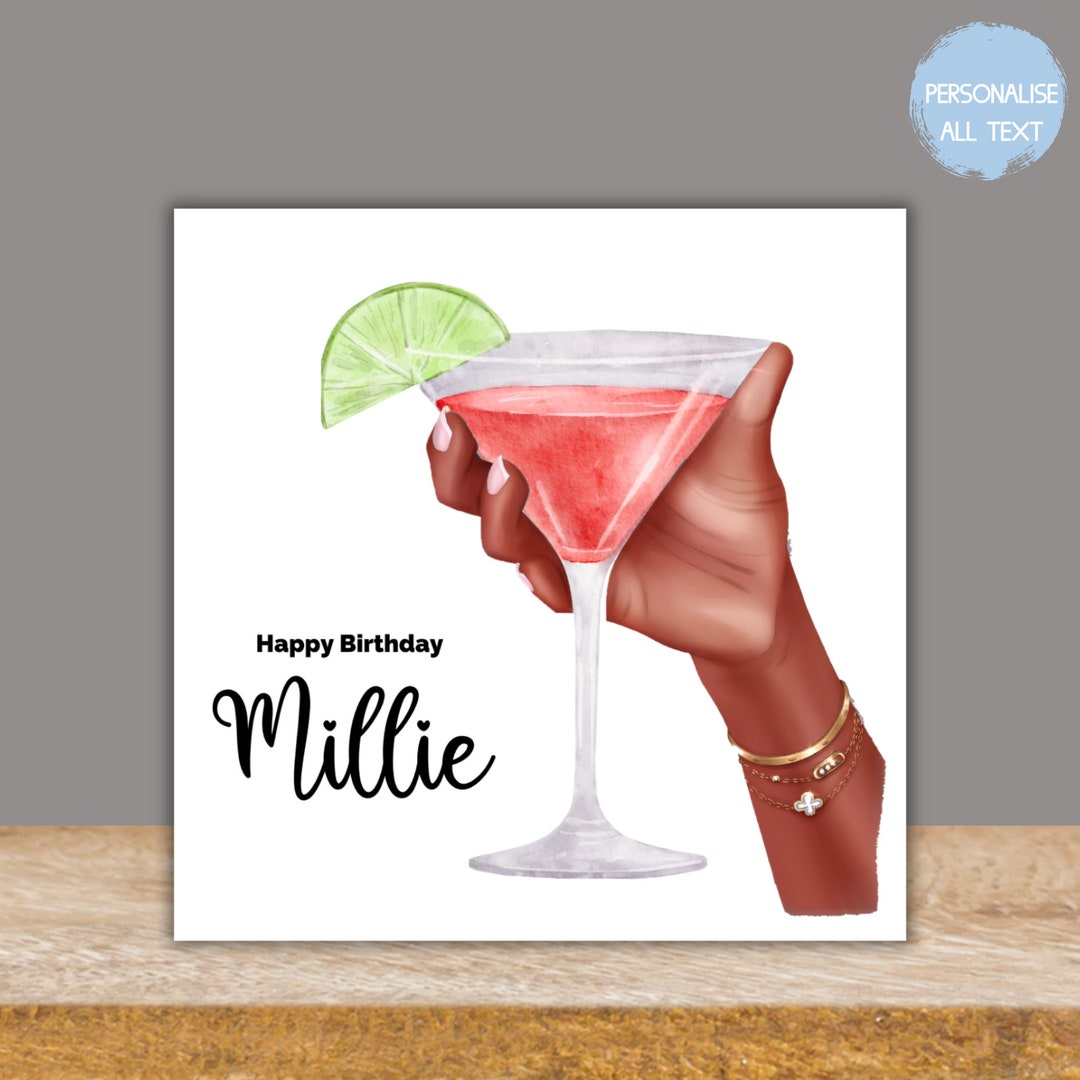 Cosmopolitan Birthday Card for Her, Espresso Martini Birthday Card ...