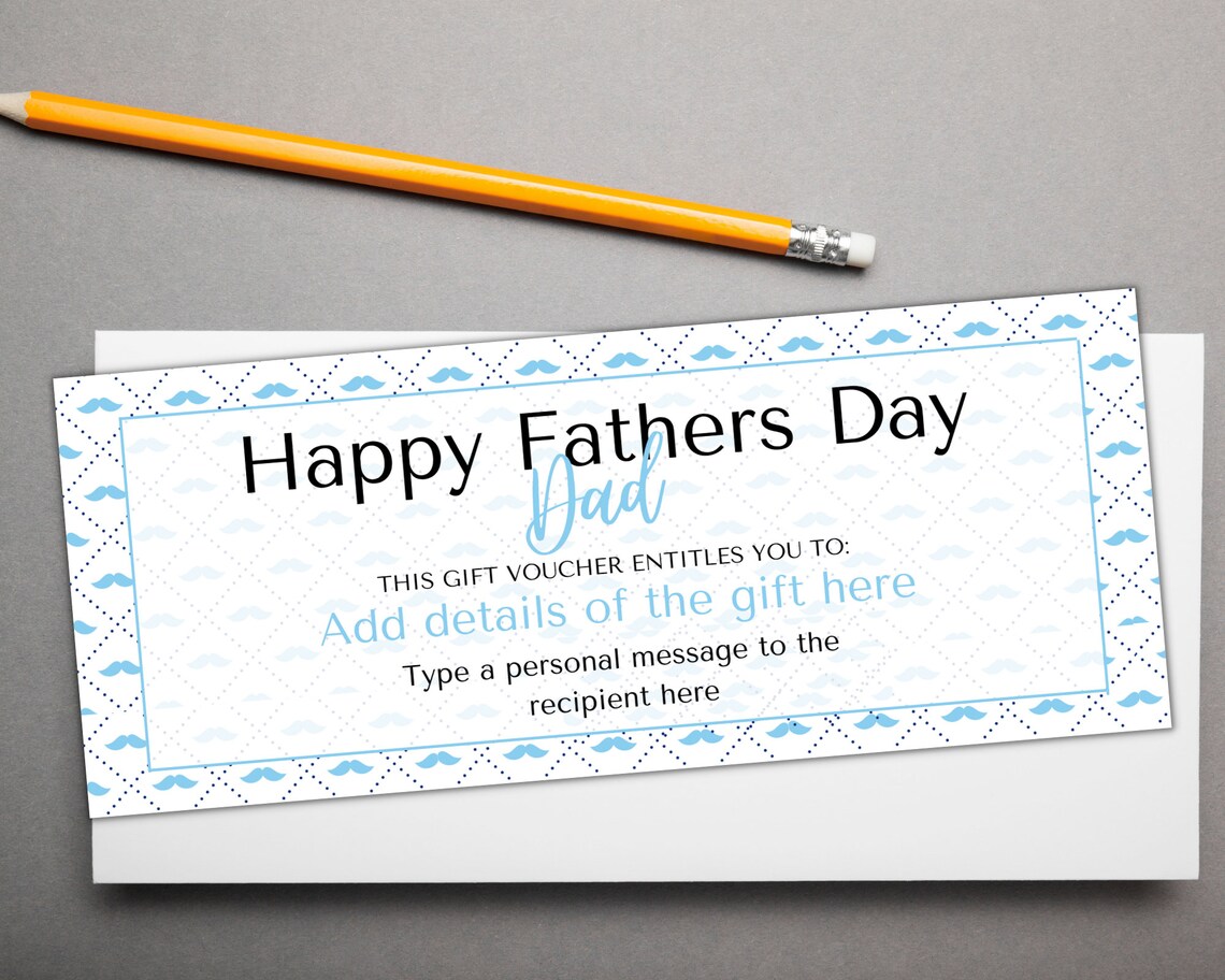 Printable Father's Day Voucher Fathers Day Gift - Etsy