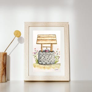 Wishing Well Watercolor Painting, 6"x8" Unframed | House Decor, Home ...