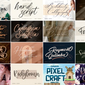 Mega Collections Font Bundle - Font Bundle, Cricut Fonts, Procreate ...