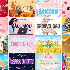Mega Collection Font Bundle, Font Bundle for Cricut, Goodnotes Fonts ...