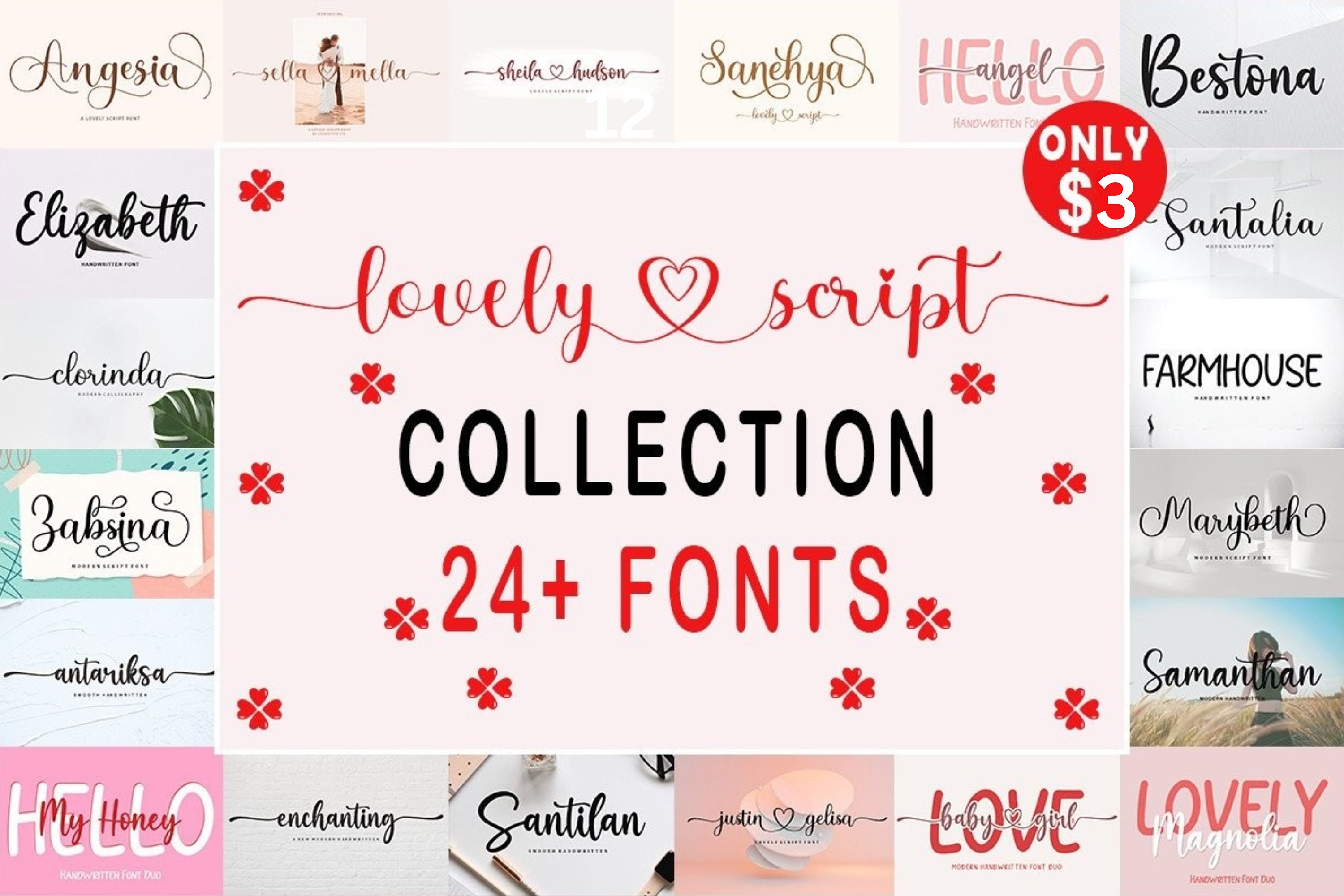 24+ Lovely Script Collection Font Bundle, Fonts Bundle Collection With Tails That Can Be Use on ...