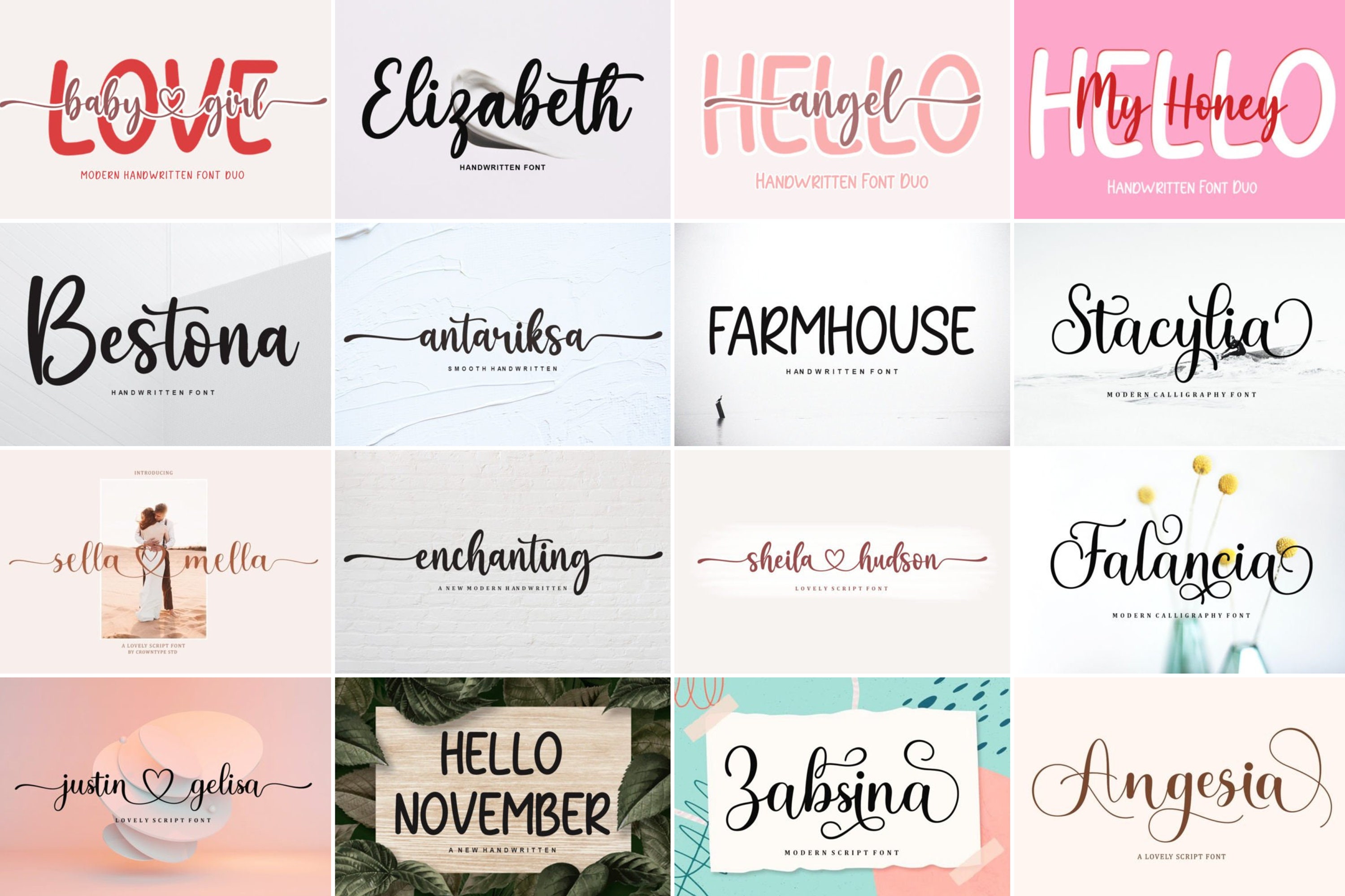 24+ Lovely Script Collection Font Bundle, Fonts Bundle Collection With ...