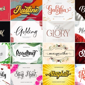 Mega Collections Font Bundle - Font Bundle, Cricut Fonts, Procreate ...