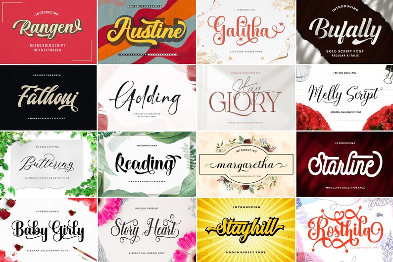 Mega Collections Font Bundle - Font Bundle, Cricut Fonts, Procreate Fonts, Crafting Fonts ...