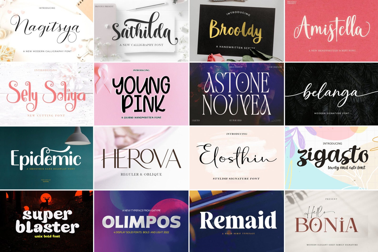 Display & Script Font Bundle - Font Bundle, Handwritten Font ...