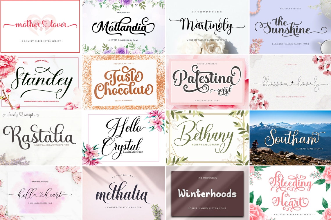New Bundle Collection Font Bundle - Cricut Fonts - Procreate Fonts ...