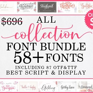 Mega Collections Font Bundle - Font Bundle, Cricut Fonts, Procreate ...