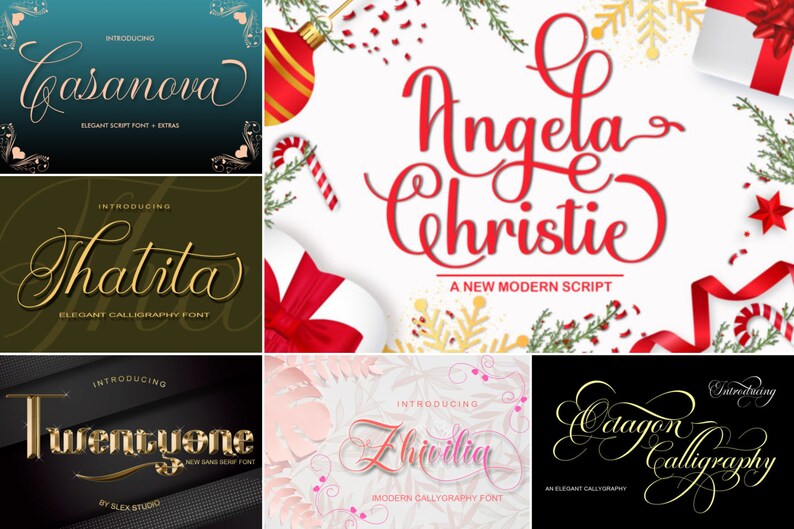 Modern Calligraphy Font Bundle, Elegant Font, Font Bundle, Handwritten ...