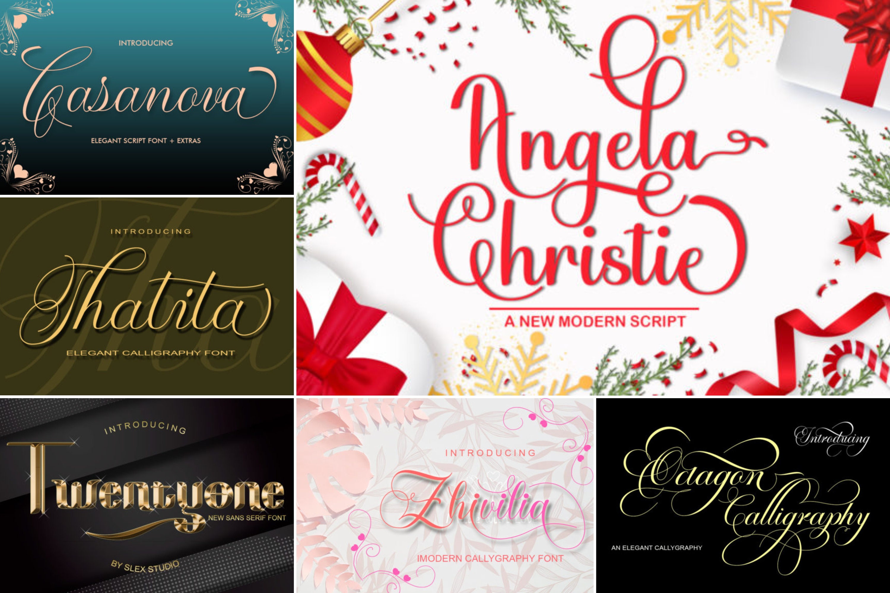 Modern Calligraphy Font Bundle, Elegant Font, Font Bundle, Handwritten ...