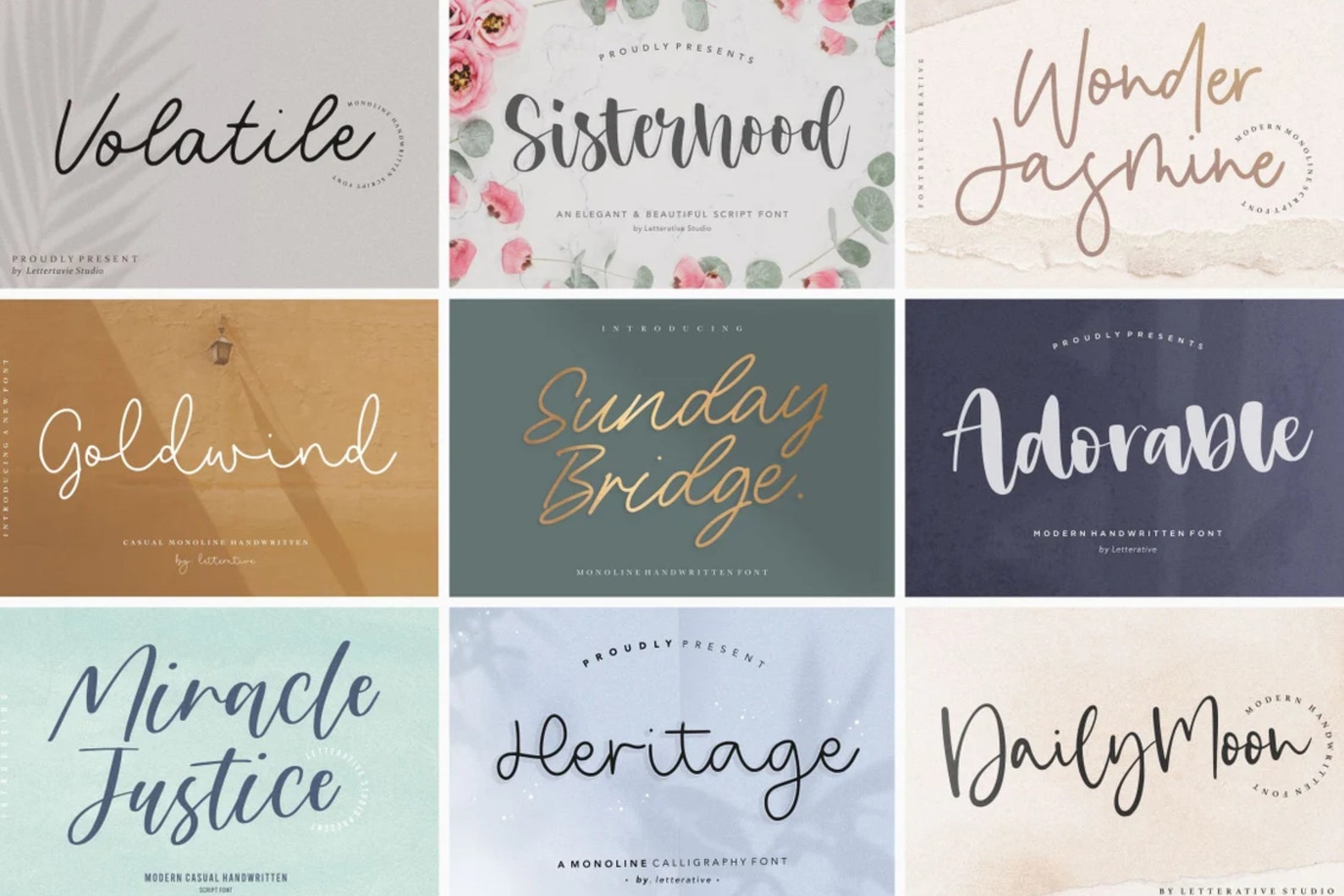 The Ultimate 50 Fonts - Font Bundle, Cricut, Canva Font, Script Font ...