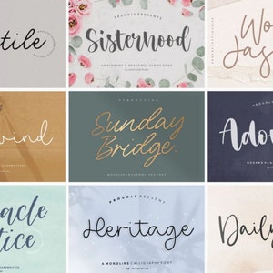 The Ultimate 50 Fonts - Font Bundle, Cricut, Canva Font, Script Font ...